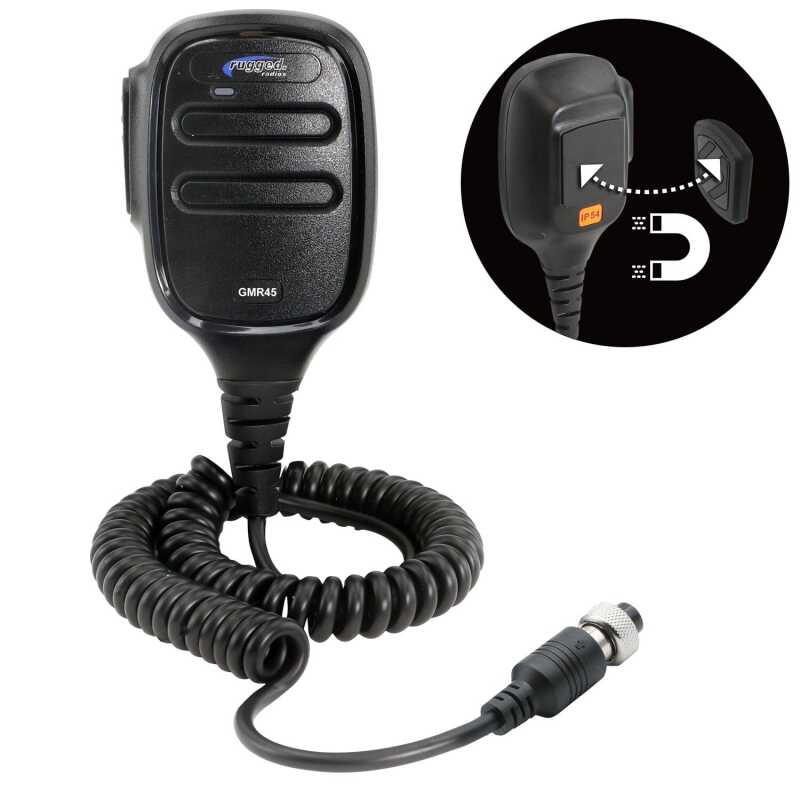 Rugged Radios Hand Mic for GMR45 Mobile Radio with Scosche MagicMount ...