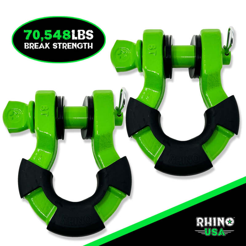Rhino USA 8T Super Shackle 2-Pack (SUPERSHACK-GRN) – JKLOFFROAD